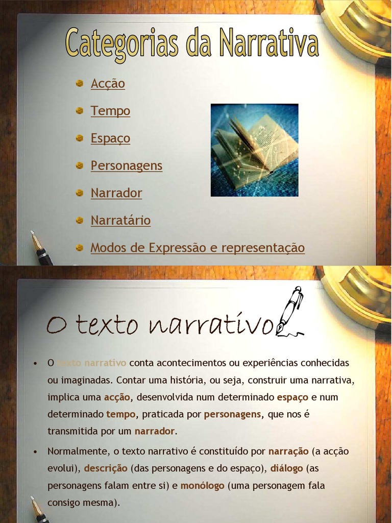 Categorias Da Narrativa | Narração | Tempo
