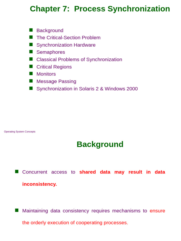 Process Synchronization - Class | PDF | Computer Programming | Concurrency (Computer Science)
