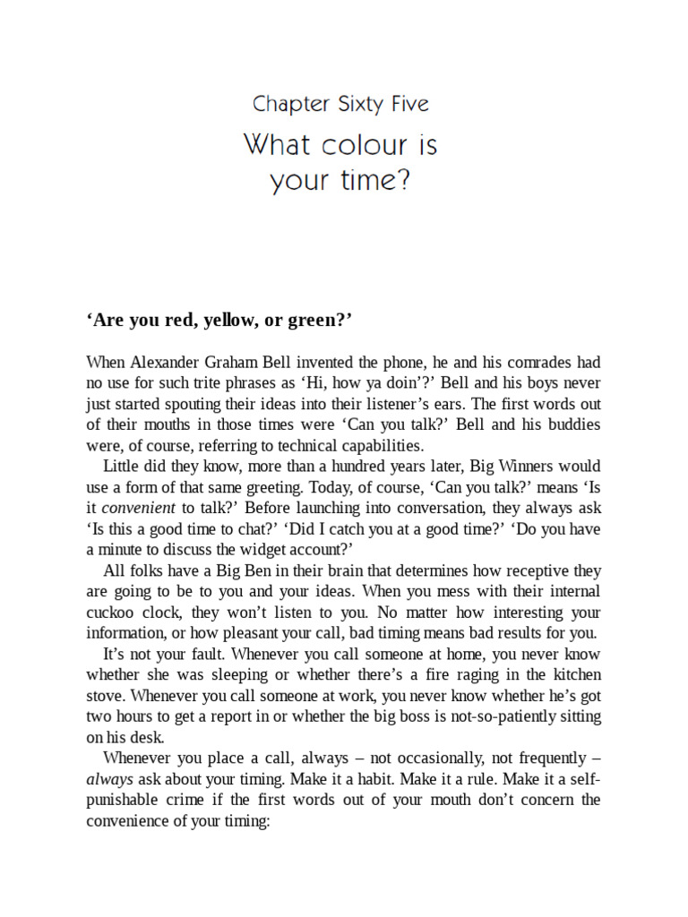 What Colour Is Your Time | PDF