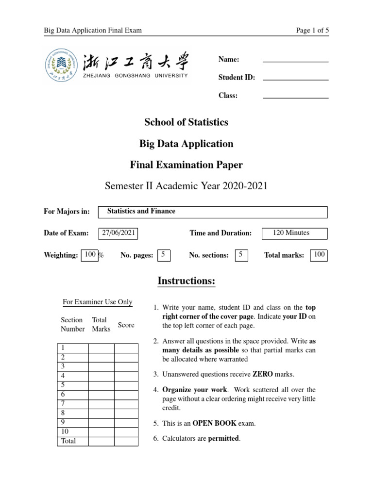 Zjgsu Final Exam Template en Version 1 | PDF