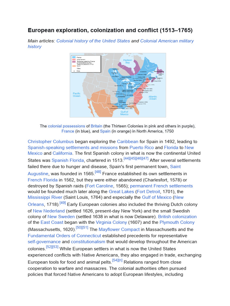 European Exploration, Colonization and Conflict (1513-1765) | PDF | The ...