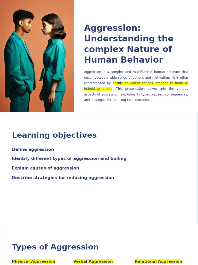 Aggression Understanding The Complex Nature of Human Behavior | PDF ...