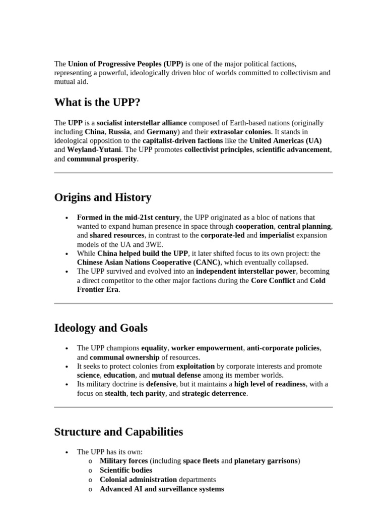 Union of Progressive Peoples Overview | PDF | Imperialism | Global Politics