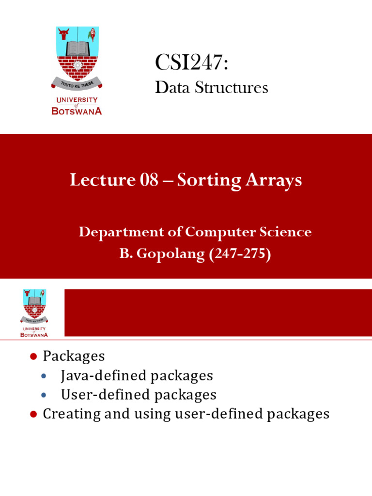Sorting Algorithms Overview in Java | PDF | Software Engineering ...