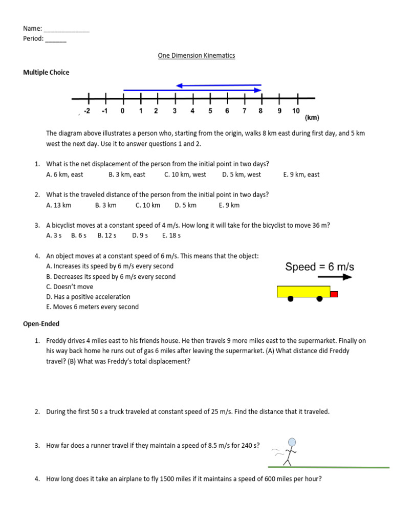 One-Dimensional Kinematics Problems | PDF | Speed | Motion (Physics)