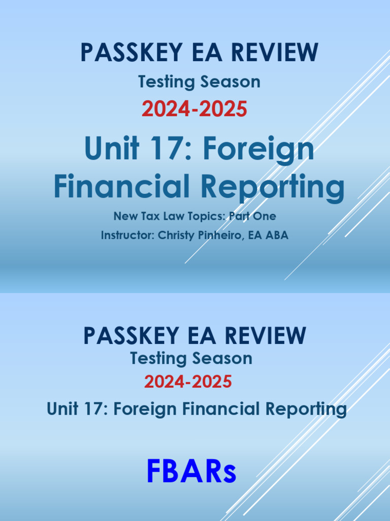1.17 - Foreign Financial Reporting Slides | PDF | Taxation In The ...