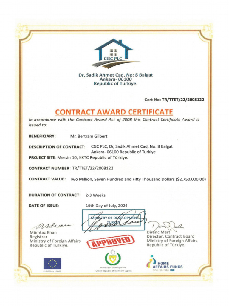 Certificate of Award | PDF