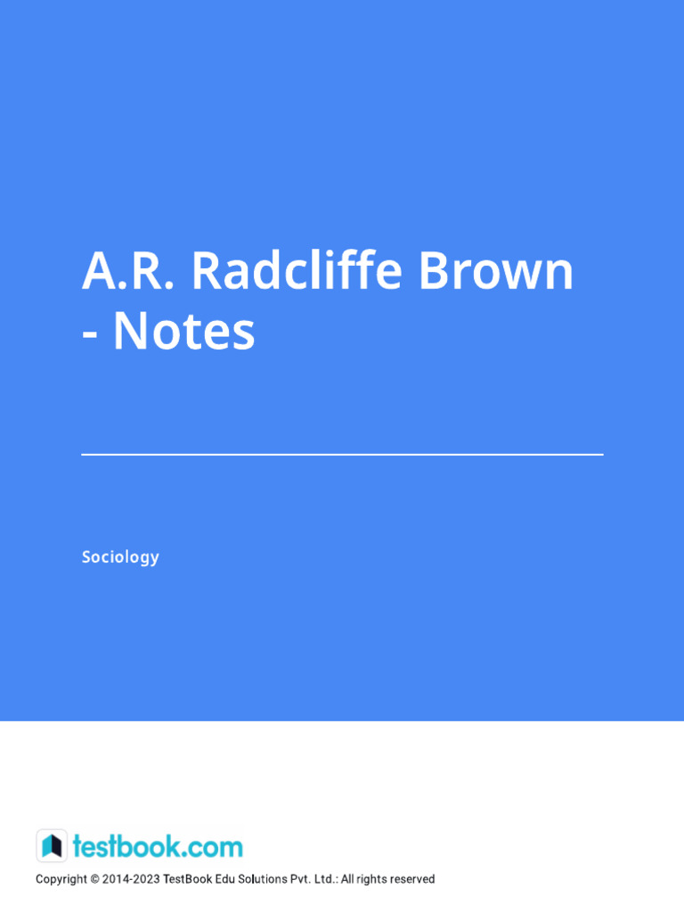 A.R Radcliffe Brown | PDF