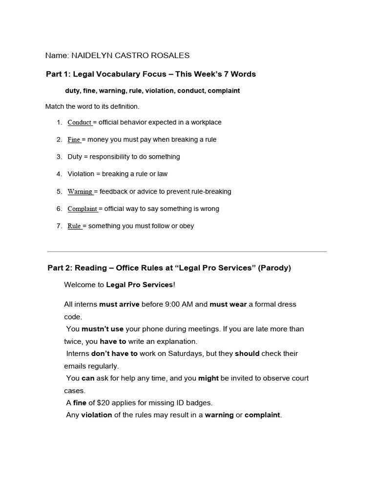 Week 3 - Vocabulary and Reading Comprehension Worksheet | PDF