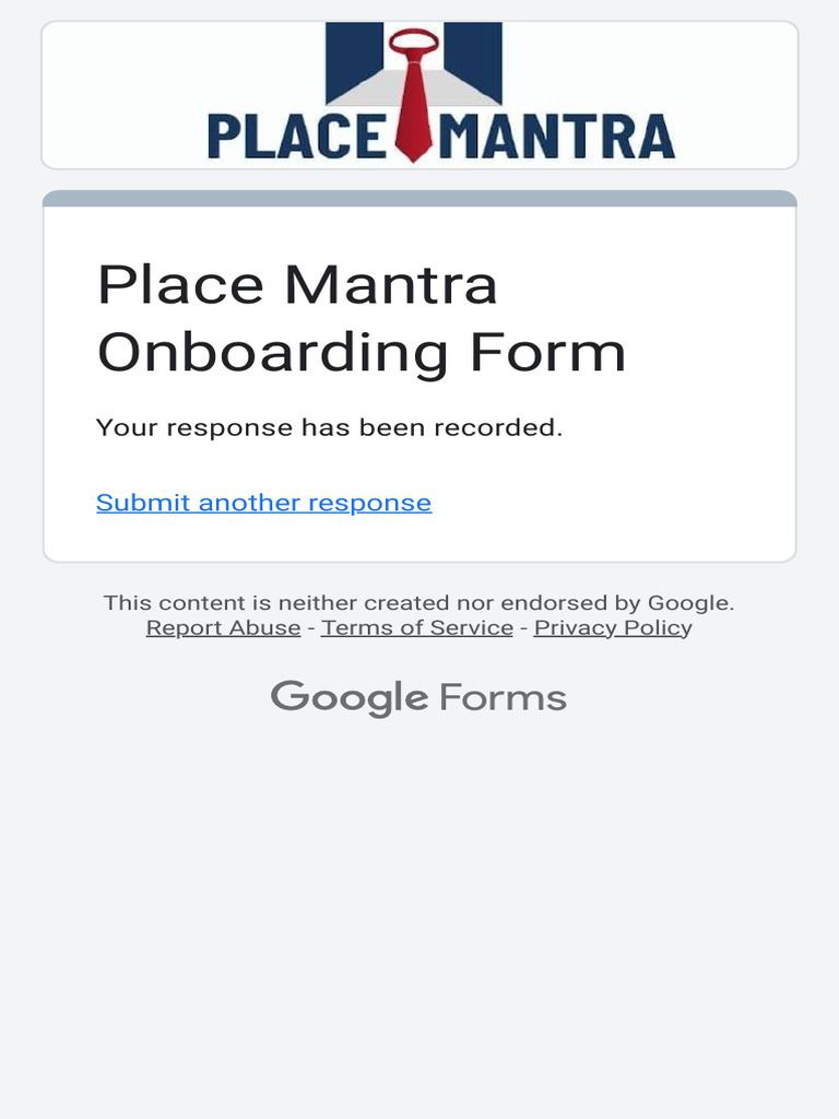 Place Mantra Onboarding Form | PDF