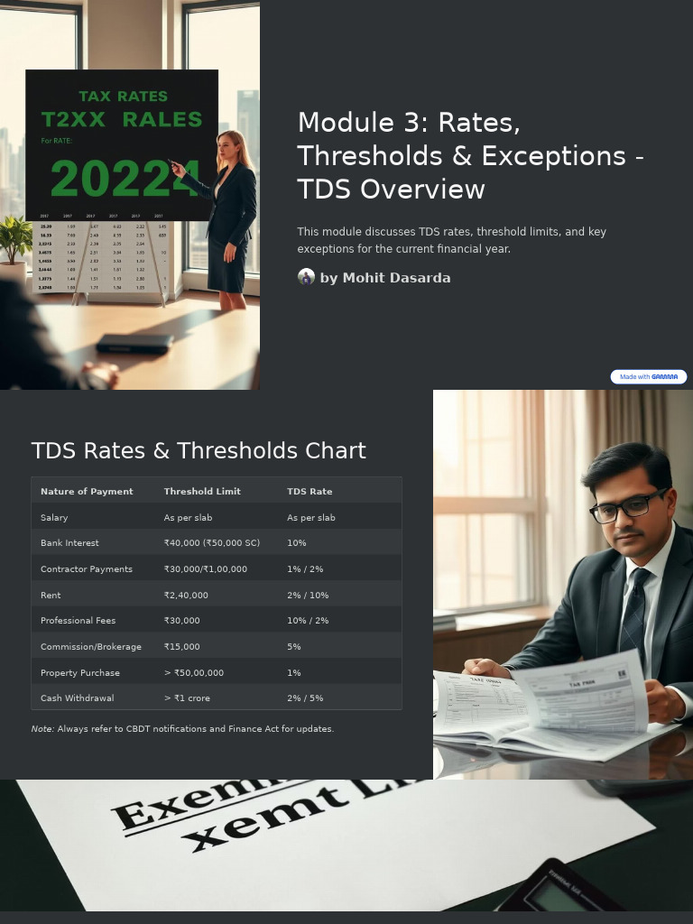 Module 3 Rates Thresholds and Exceptions TDS Overview | PDF