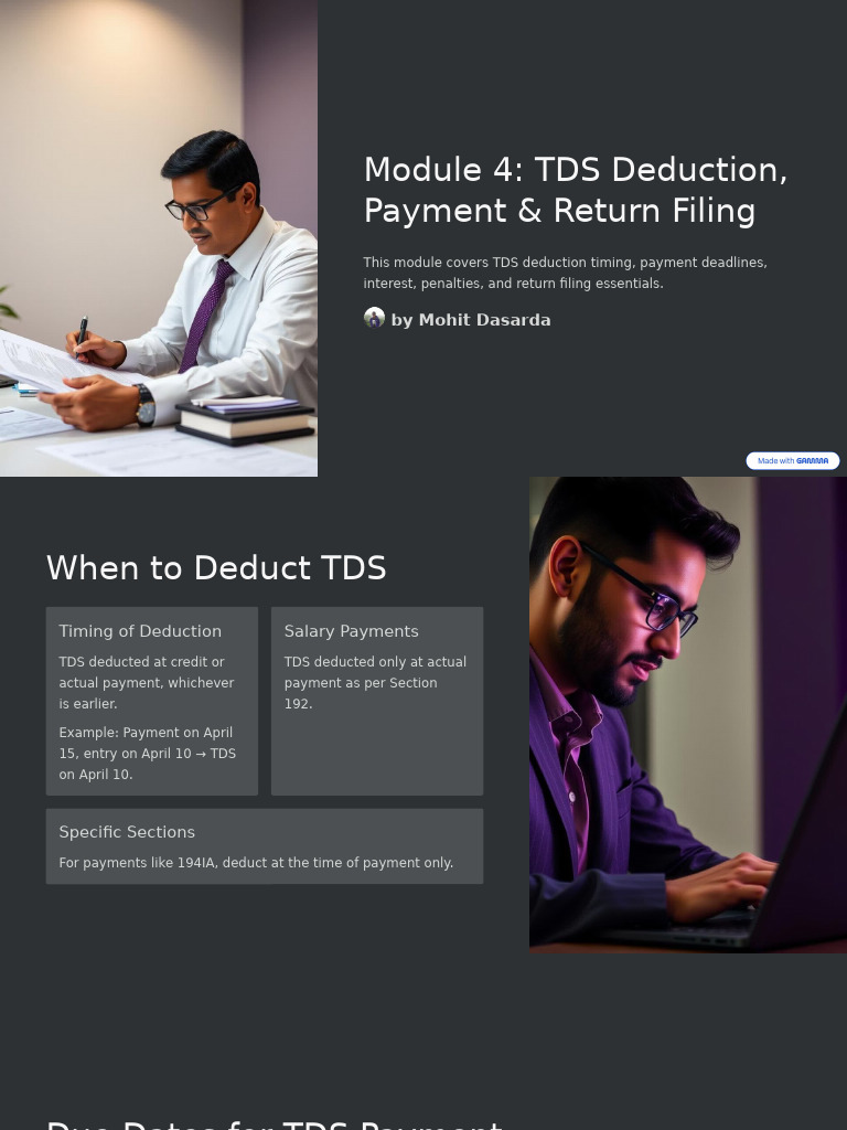 Module 4 TDS Deduction Payment and Return Filing | PDF | Public Finance ...