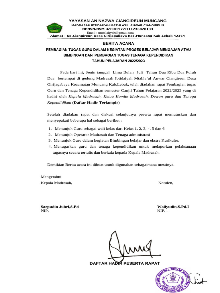 A.7. Contoh Resume Hasil Pertemuan PBM | PDF