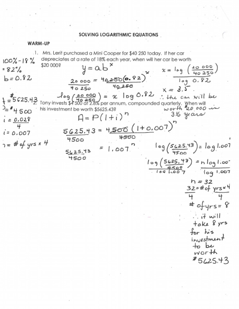 Solving Log Func | PDF