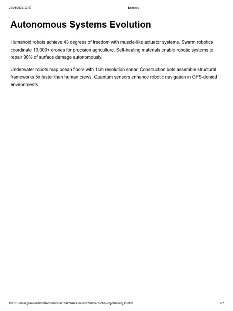 Advances in Autonomous Robotics Systems | PDF