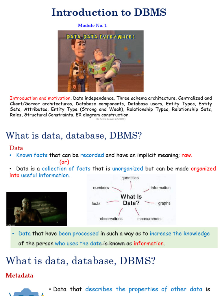 1-Module 1 - Introduction of DBMS-13!12!2024 | PDF | Databases | Relational Database