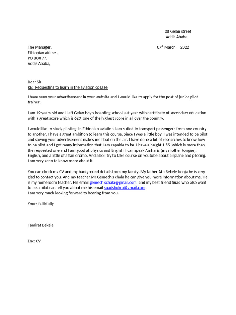 Applying For Avation | PDF