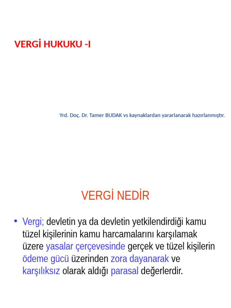 Vergi Hukuku Slayt | PDF