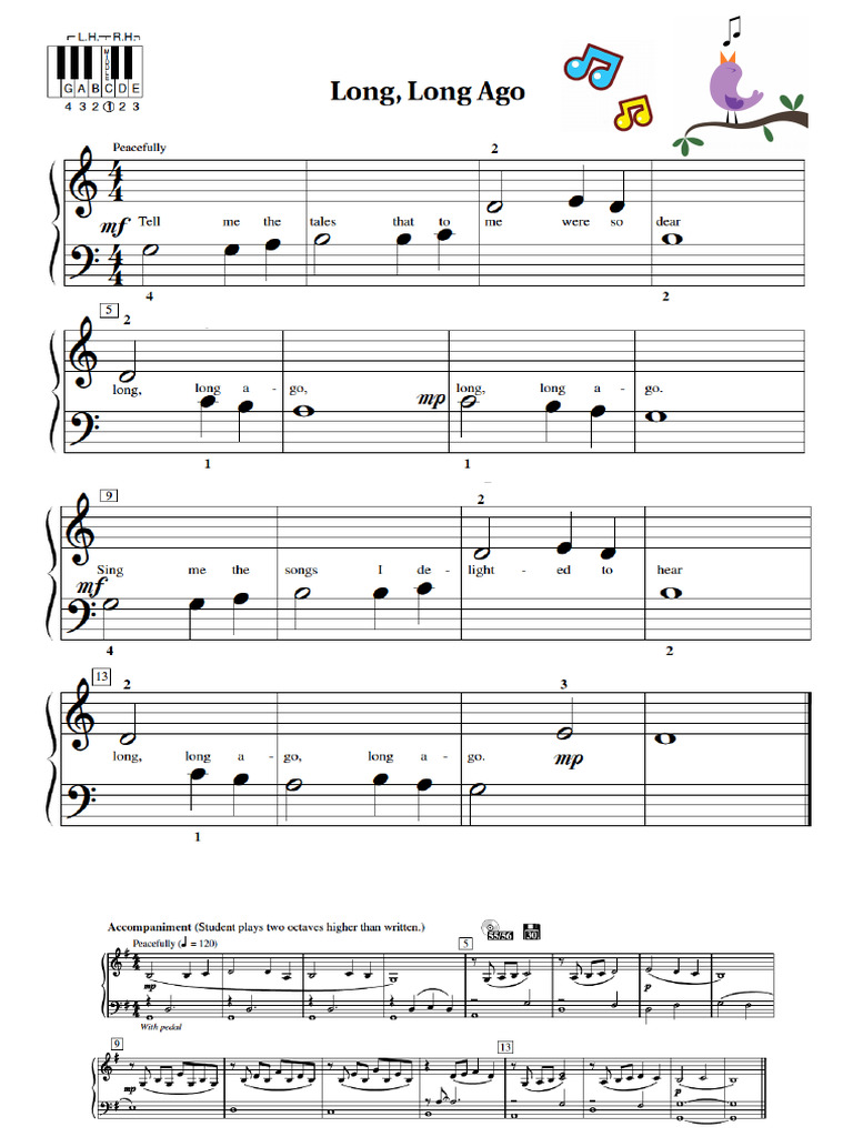 Middle C Position - Long Long Ago | PDF
