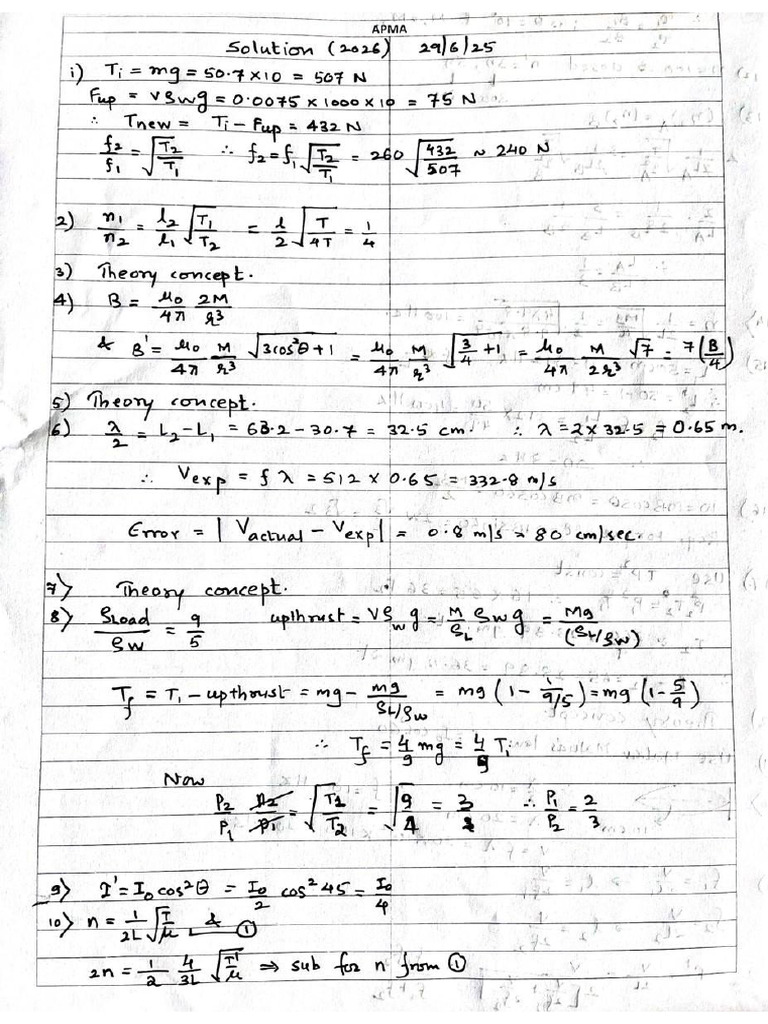 Physics Solution - 2026 - T48 - PB - 29-06-25 | PDF