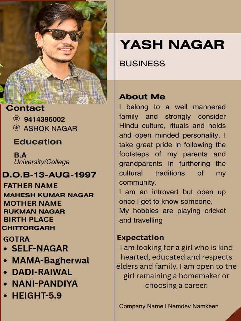 Yash Bio Data | PDF