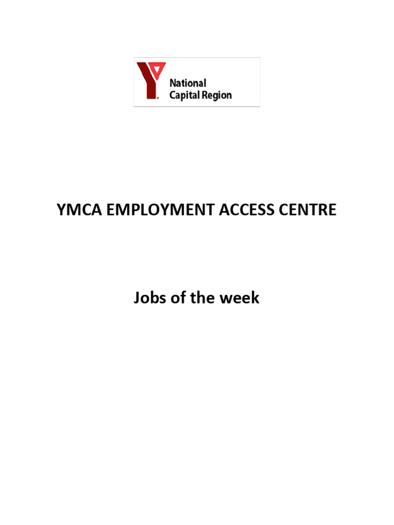 YMCA Employers' Jobs-Jobs of The Week - June 20, 2025 | PDF ...