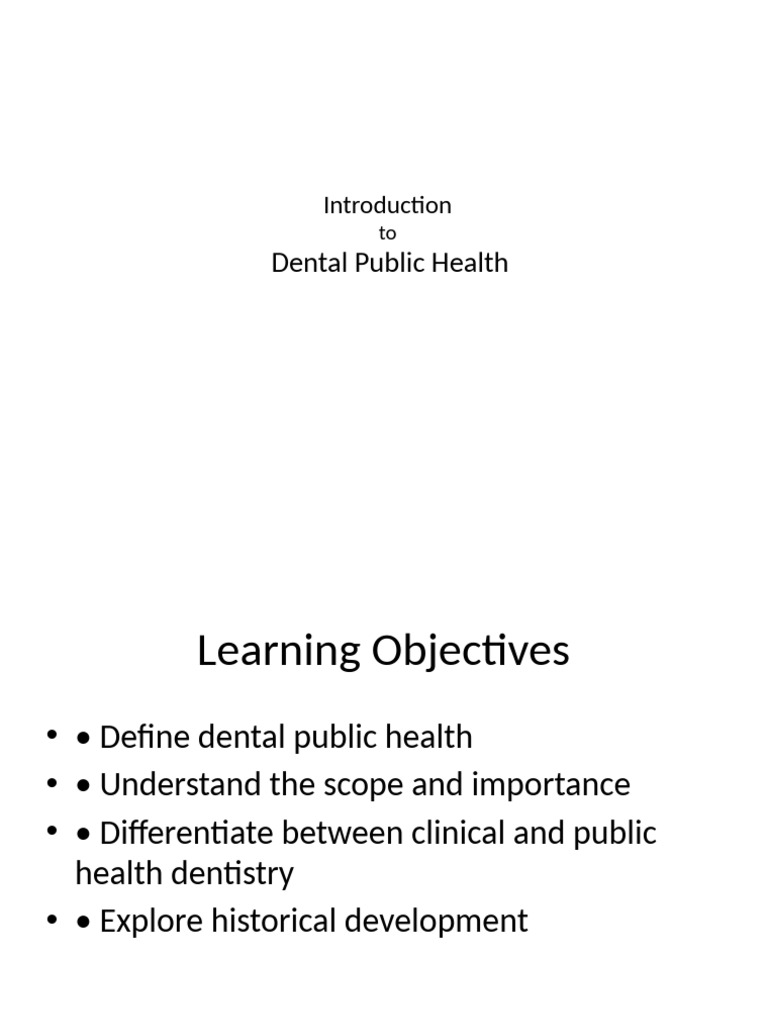 Introduction of Dental Public Health in | PDF | Oral Hygiene | Dentistry