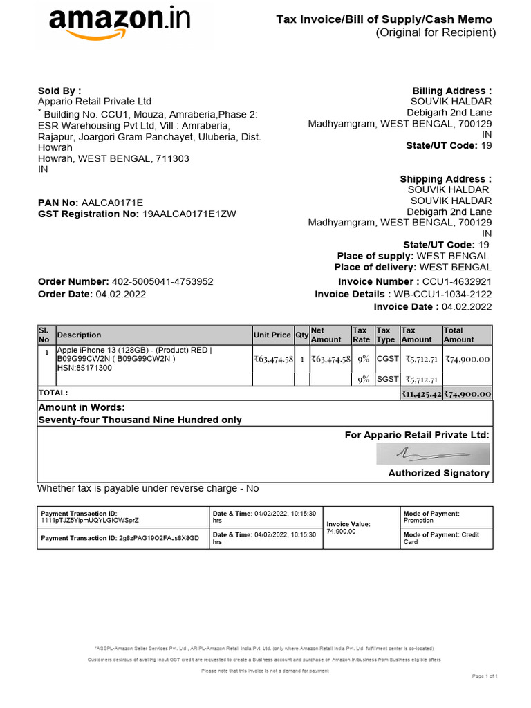 Iphoneinvoicev 2 | PDF | Invoice | Taxes