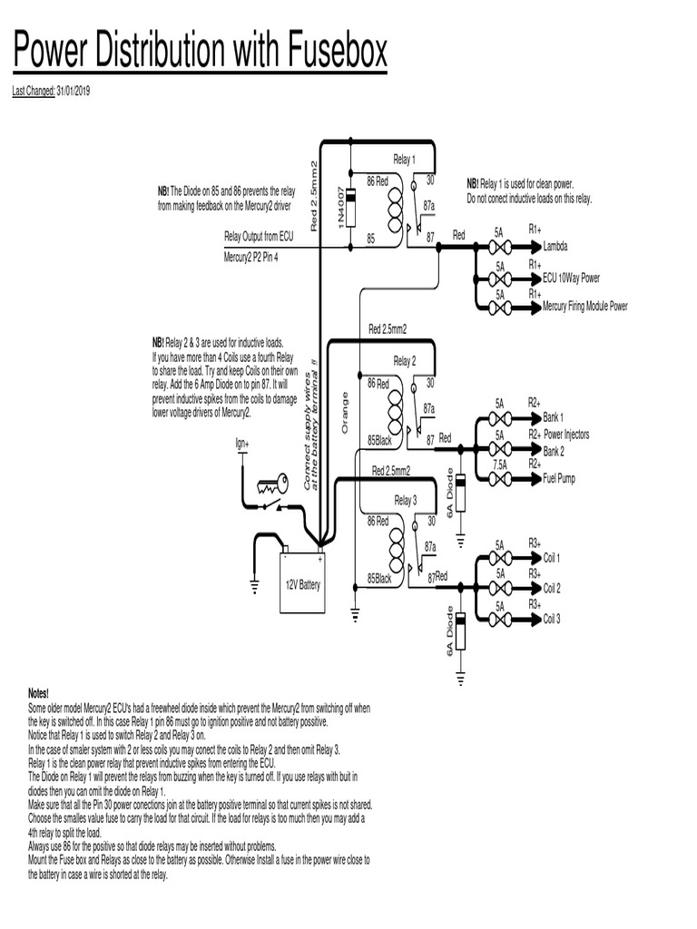 Power Distribution With Fusebox | PDF | Relay | Fuse (Electrical)