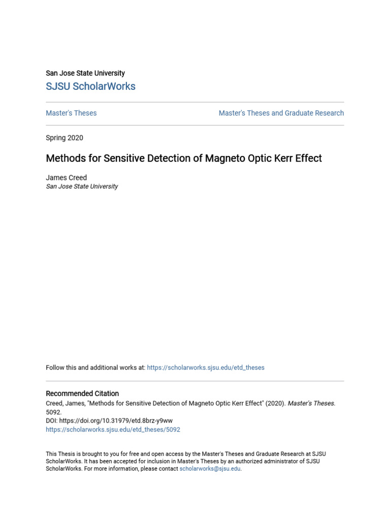 Methods For Sensitive Detection of Magneto Optic Kerr Effect | PDF | Polarization (Waves) | Optics