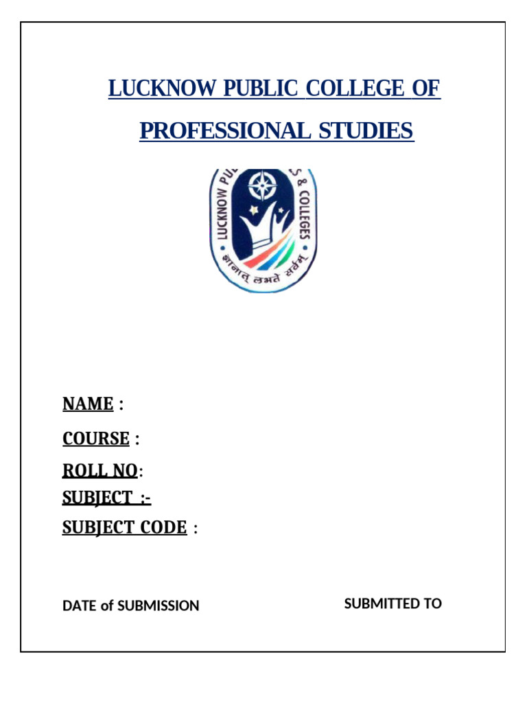 Cover Page Format | PDF