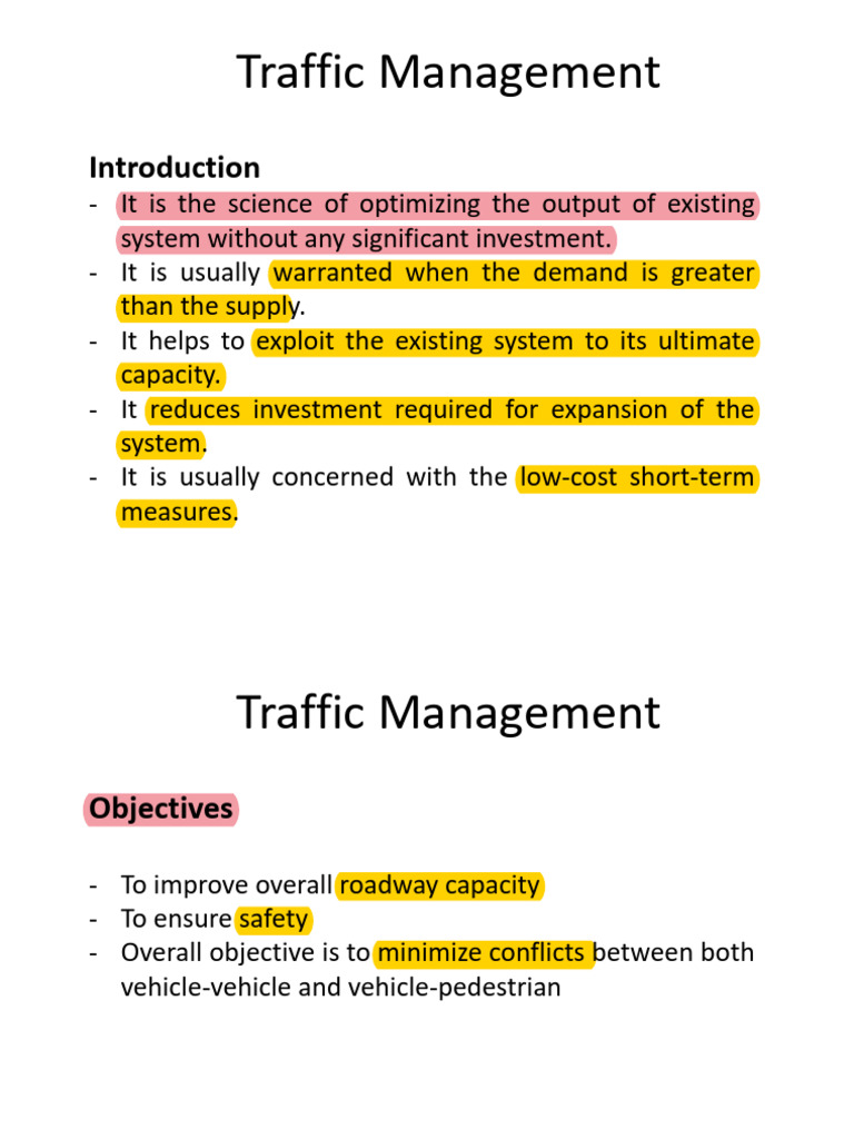 01 CE 4251 - Traffic Management | PDF | Traffic | Road