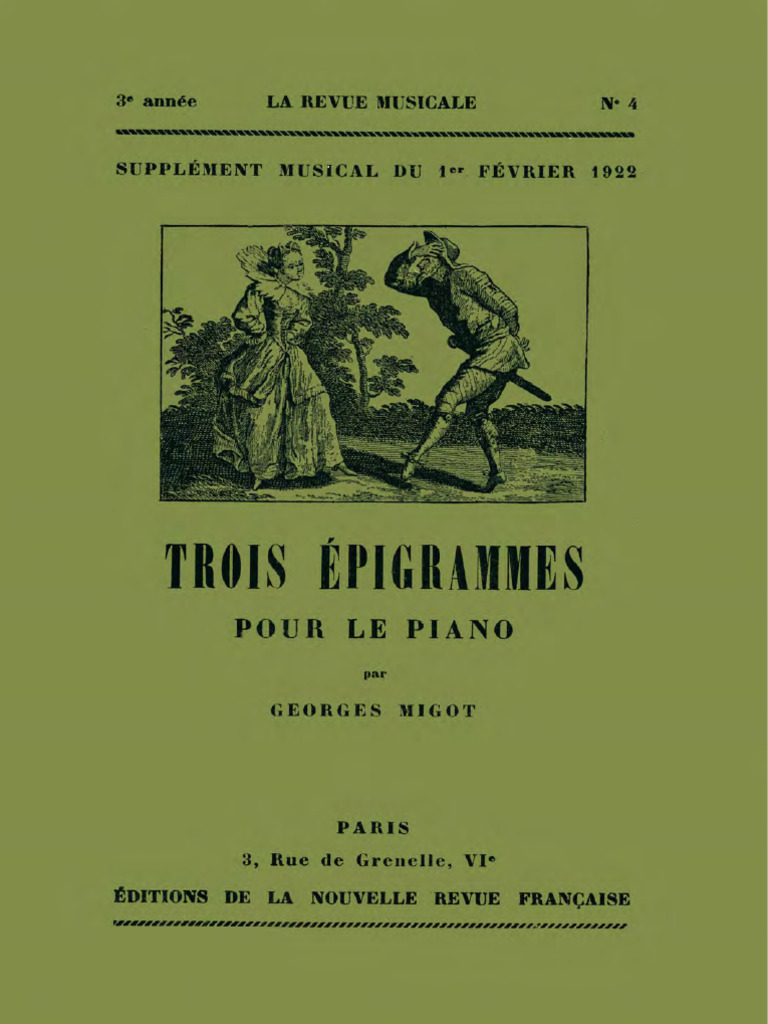 Migot - Trois Épigrammes Pour Piano | PDF