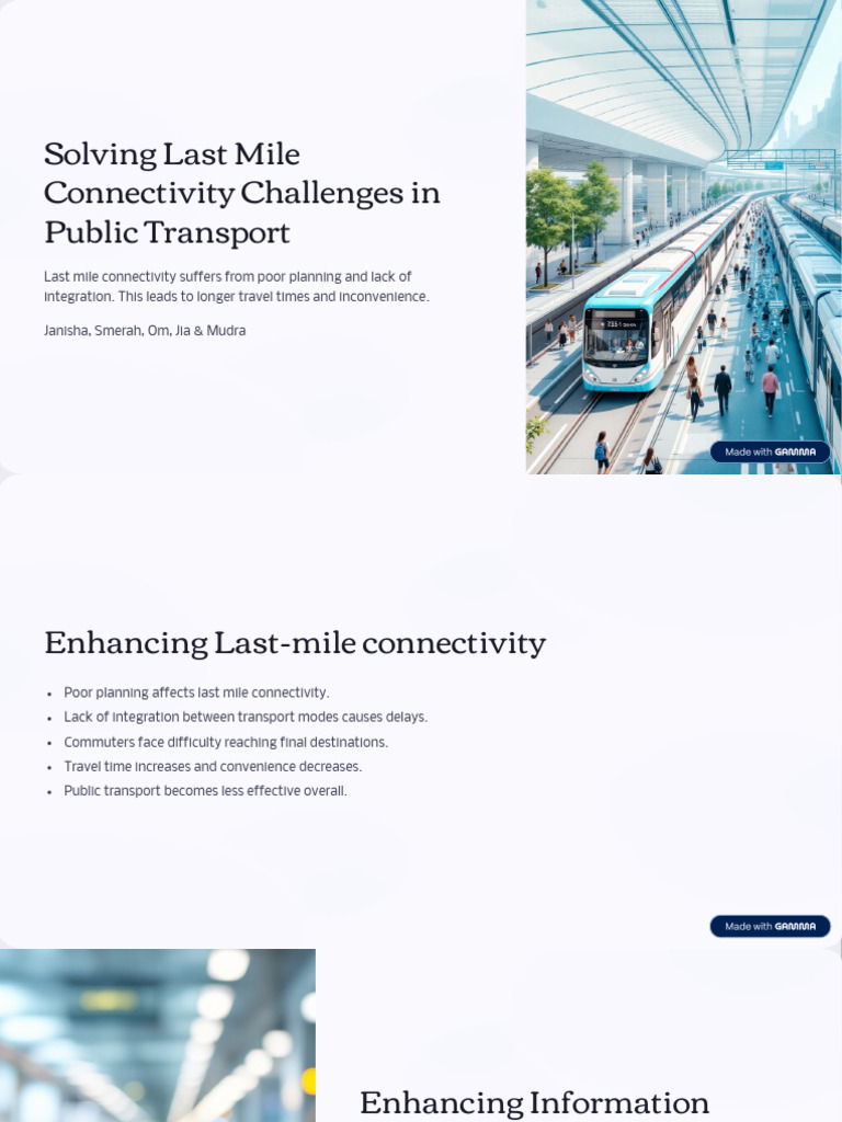 Solving Last Mile Connectivity Challenges in Public Transport | PDF ...