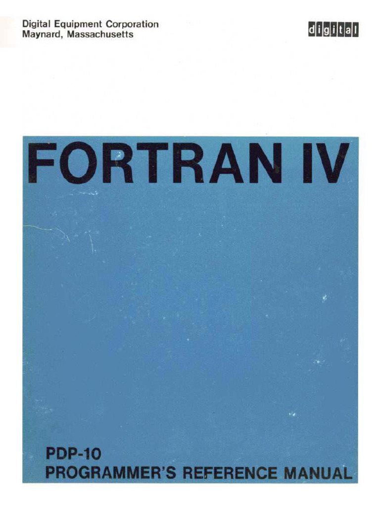 Dec-10-Afc0-d Pdp-10 Fortran IV Programming Manual Aug69 | PDF | Variable (Mathematics ...