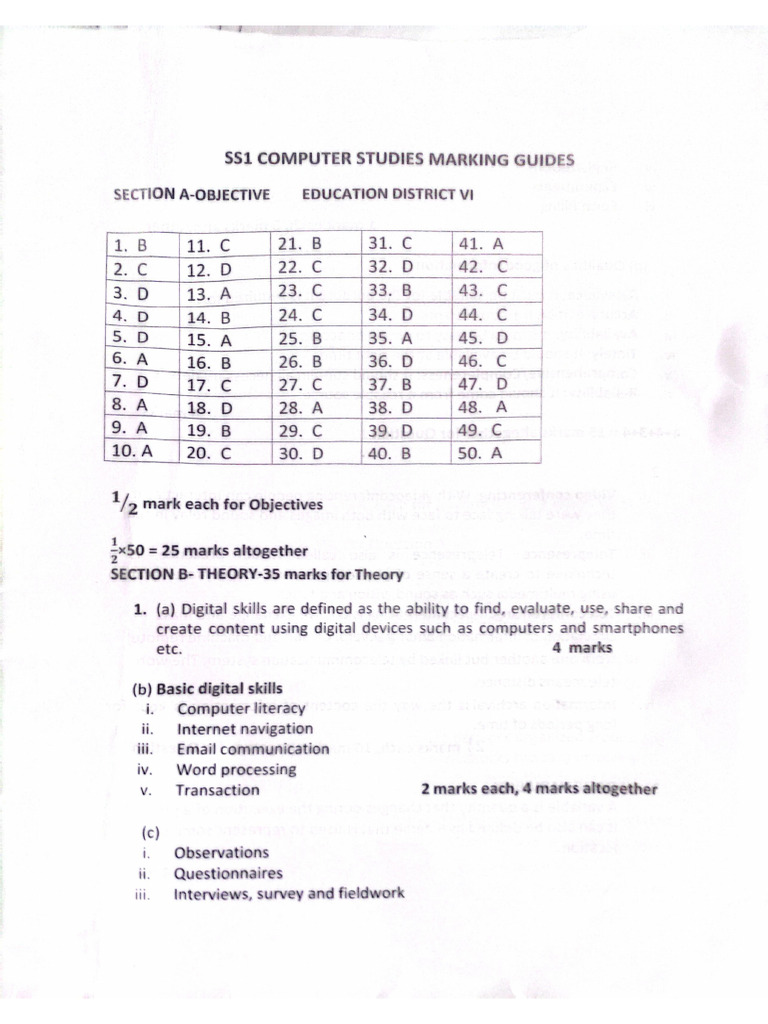 Computer - ICT SS1 | PDF