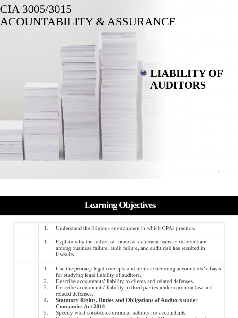 Liability of Auditors | PDF | Audit | Negligence