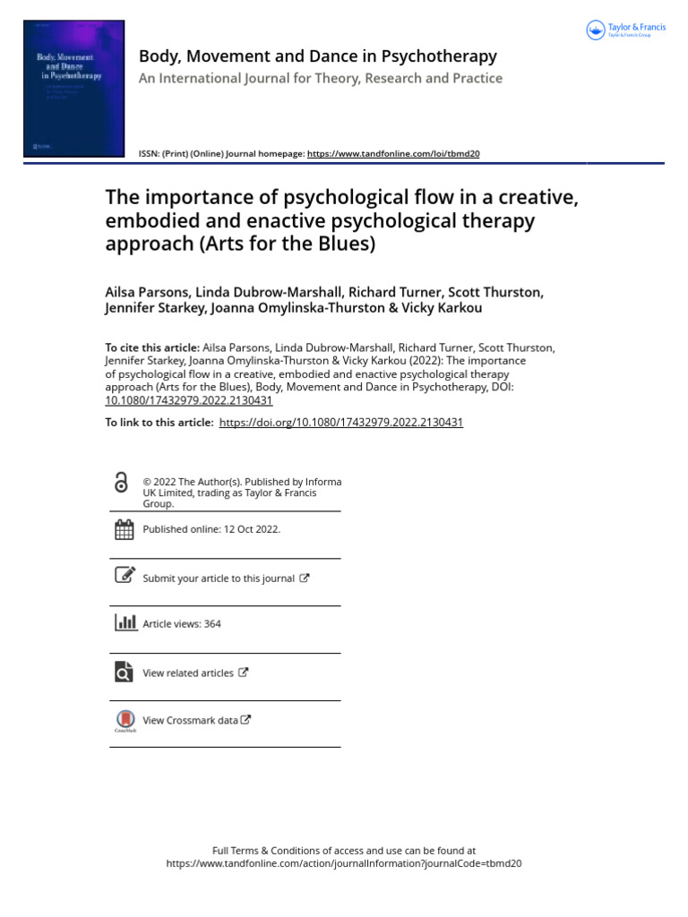 The Importance of Psychological Flow in A Creative Embodied and ...