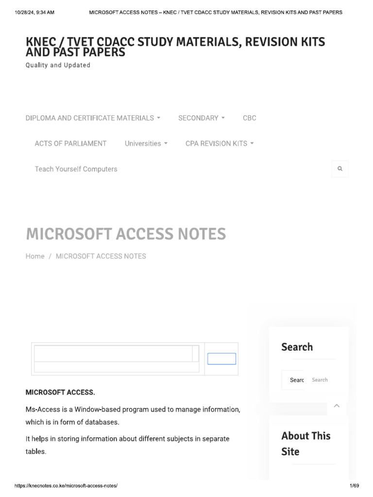 MS Access | PDF