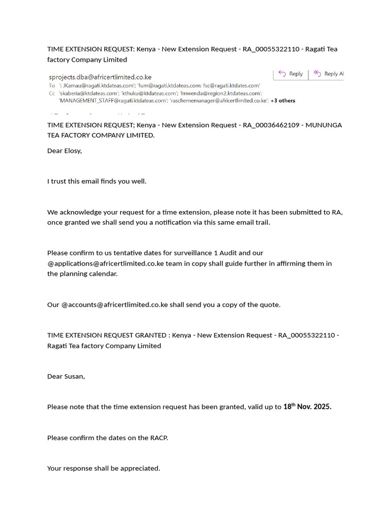 Time Extension Request | PDF