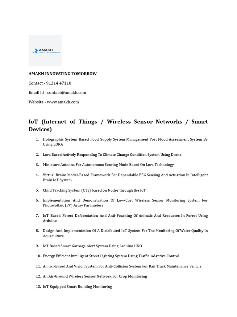 ECE TITLE (HARDWARE) - AMAKH - 2025 | PDF | Internet Of Things ...