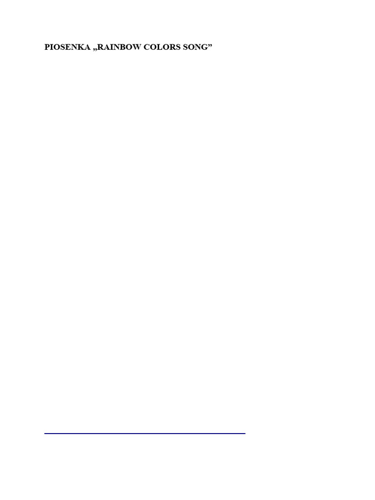 6 Song Rainbow Colors Song | PDF