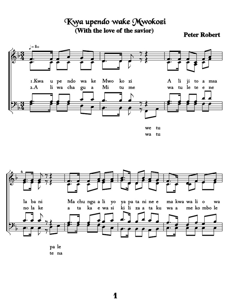 Kwa Upendo Wake Mwokozi | PDF