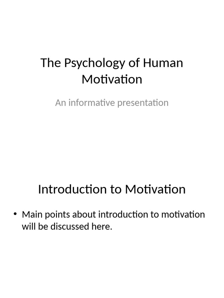 The Psychology of Human Motivation | PDF