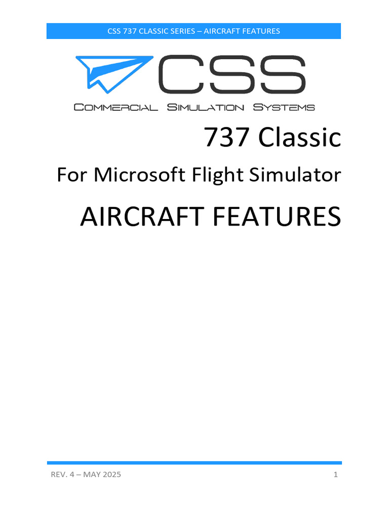 CSS 737 Aircraft Features | PDF | Cockpit | Takeoff
