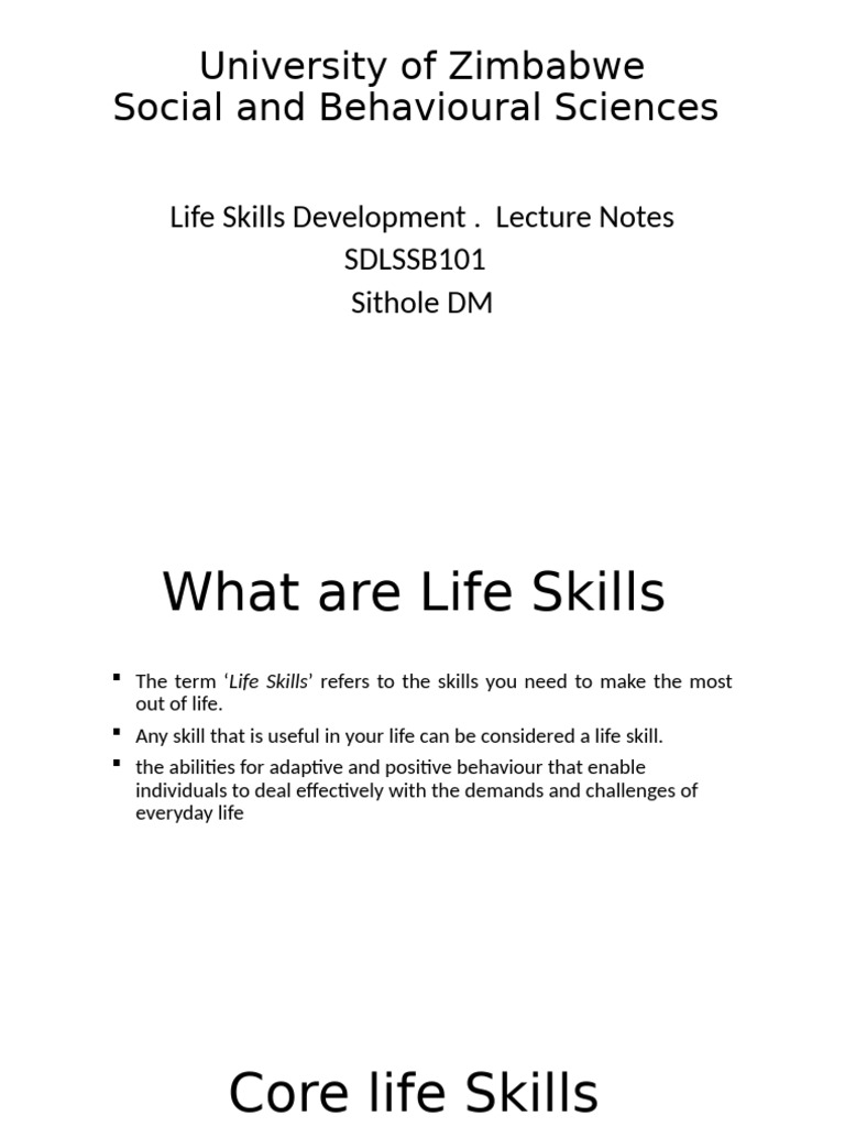 Core Life Skills for Student Development | PDF | Life Skills | Skill