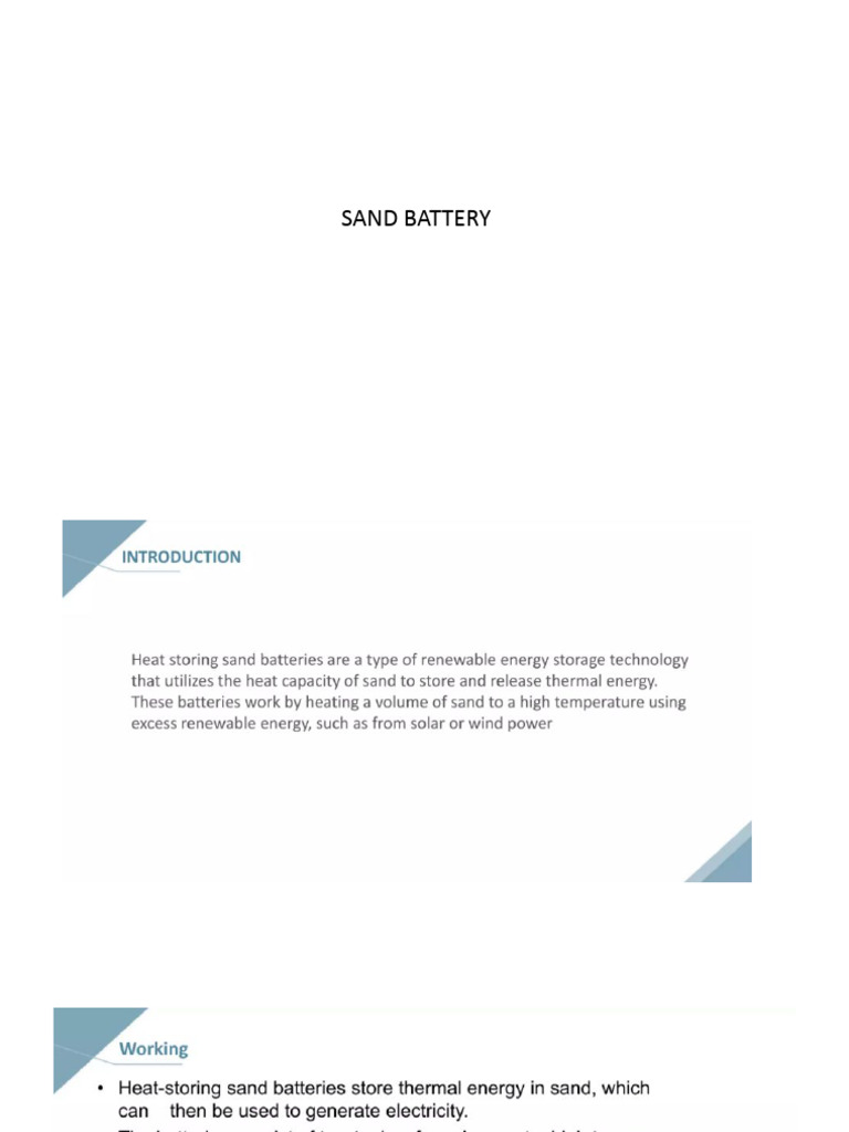 Sand Batteries | PDF