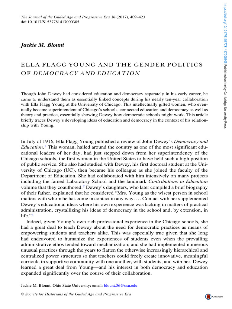 Ella Flagg Young and The Gender Politics of Democracy and Education ...