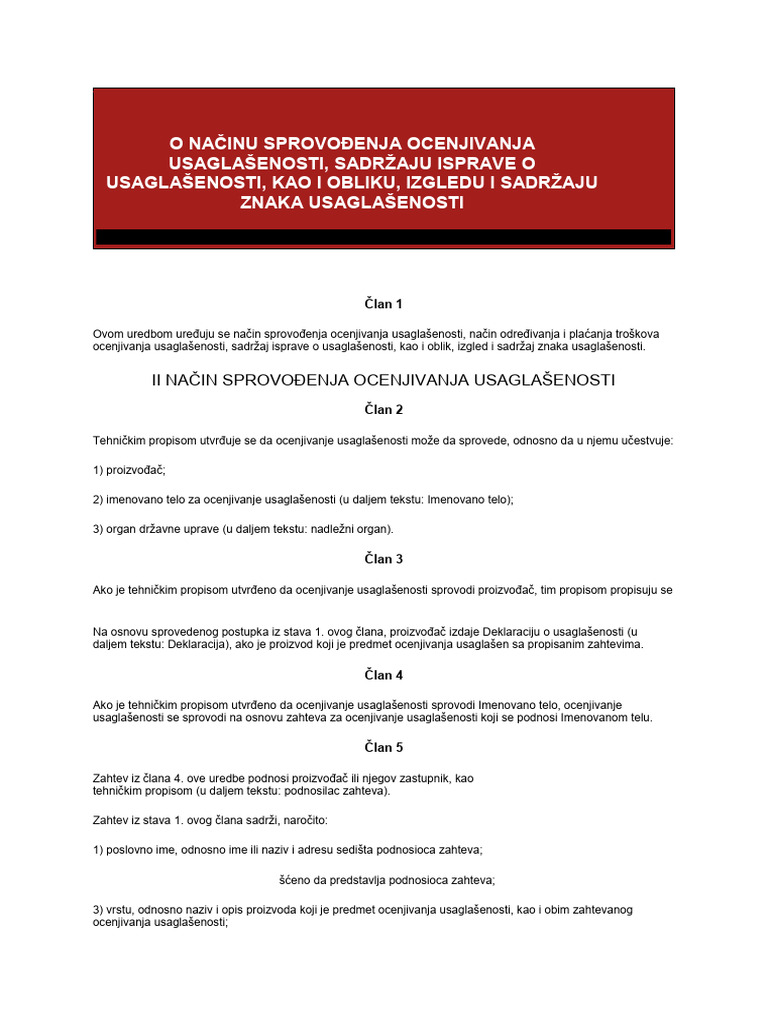 UREDBA Znak Usagla | PDF