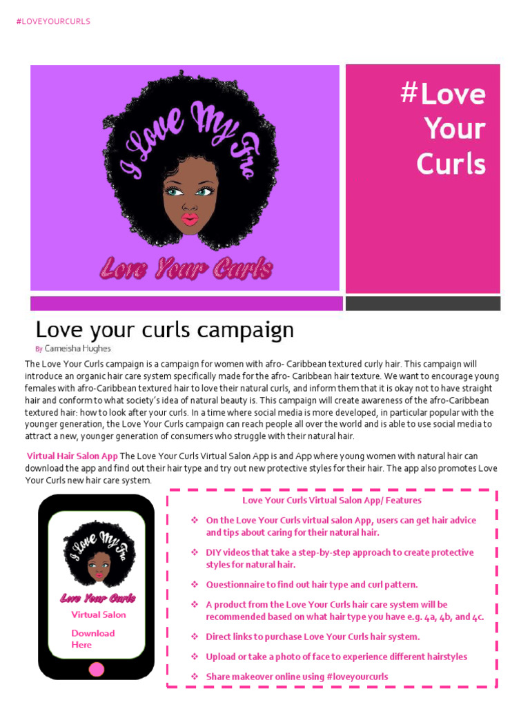 Cameisha Hughes Love Your Curls | PDF | Social Media | Popular Culture & Media Studies